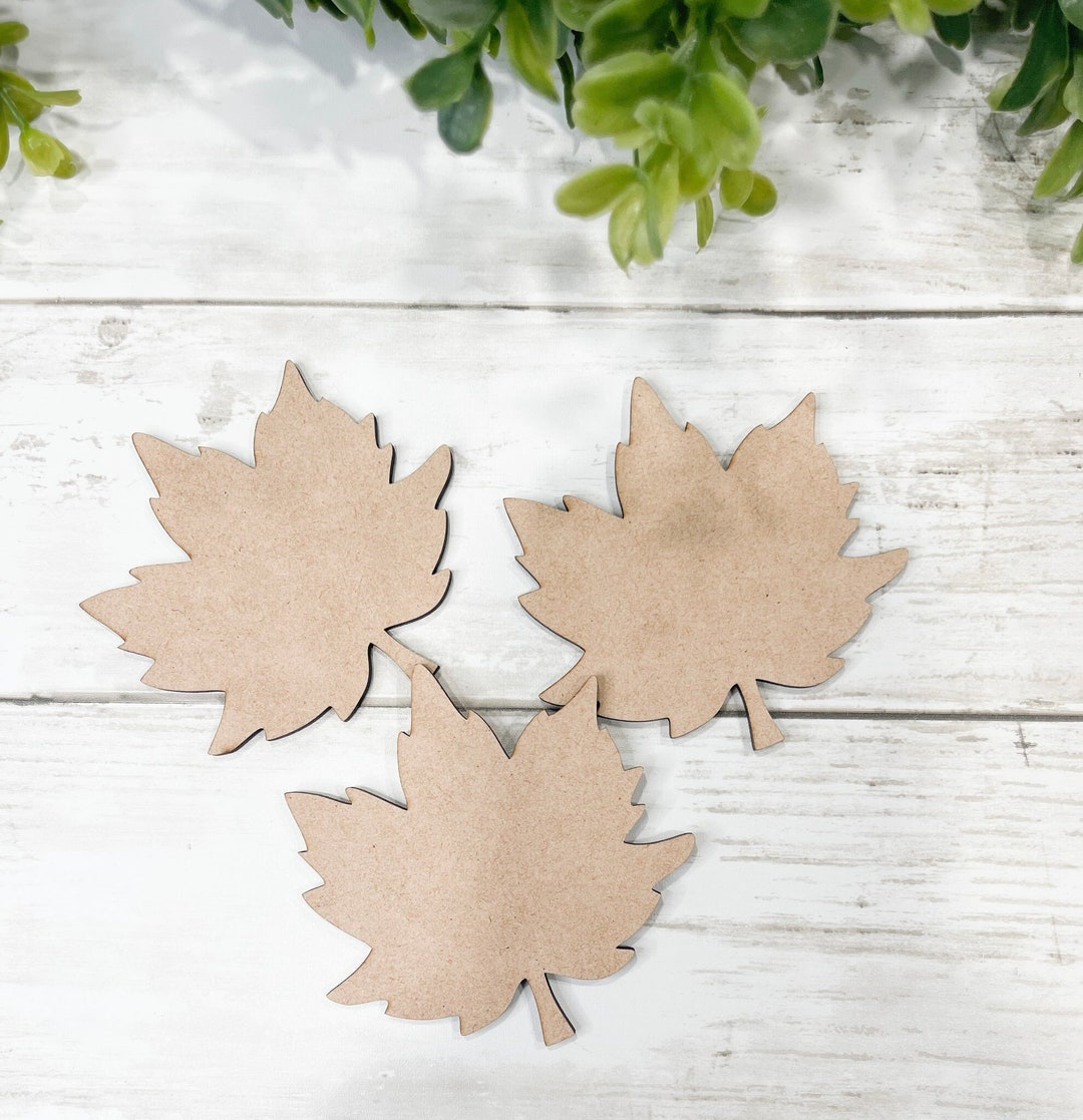 Wooden Leaves Blanks Wood Leaves for Crafts DIY Wooden Leaf Craft ...