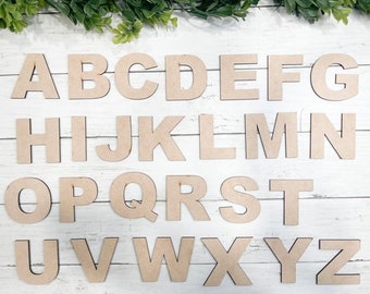 Blank Wooden Letters, Unfinished Craft Kids Letters, DIY Mother Burger ...