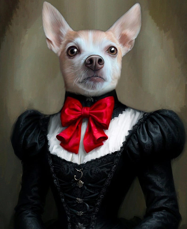 Christmas Gift for Grandma, Custom Pet Portrait, Royal Dog, Renaissance ...