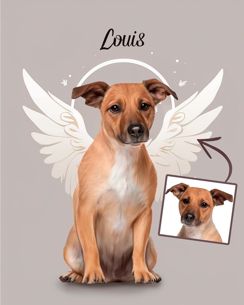Custom Pet Memorial Portrait, Personalized Pet Loss Gift, Pet ...