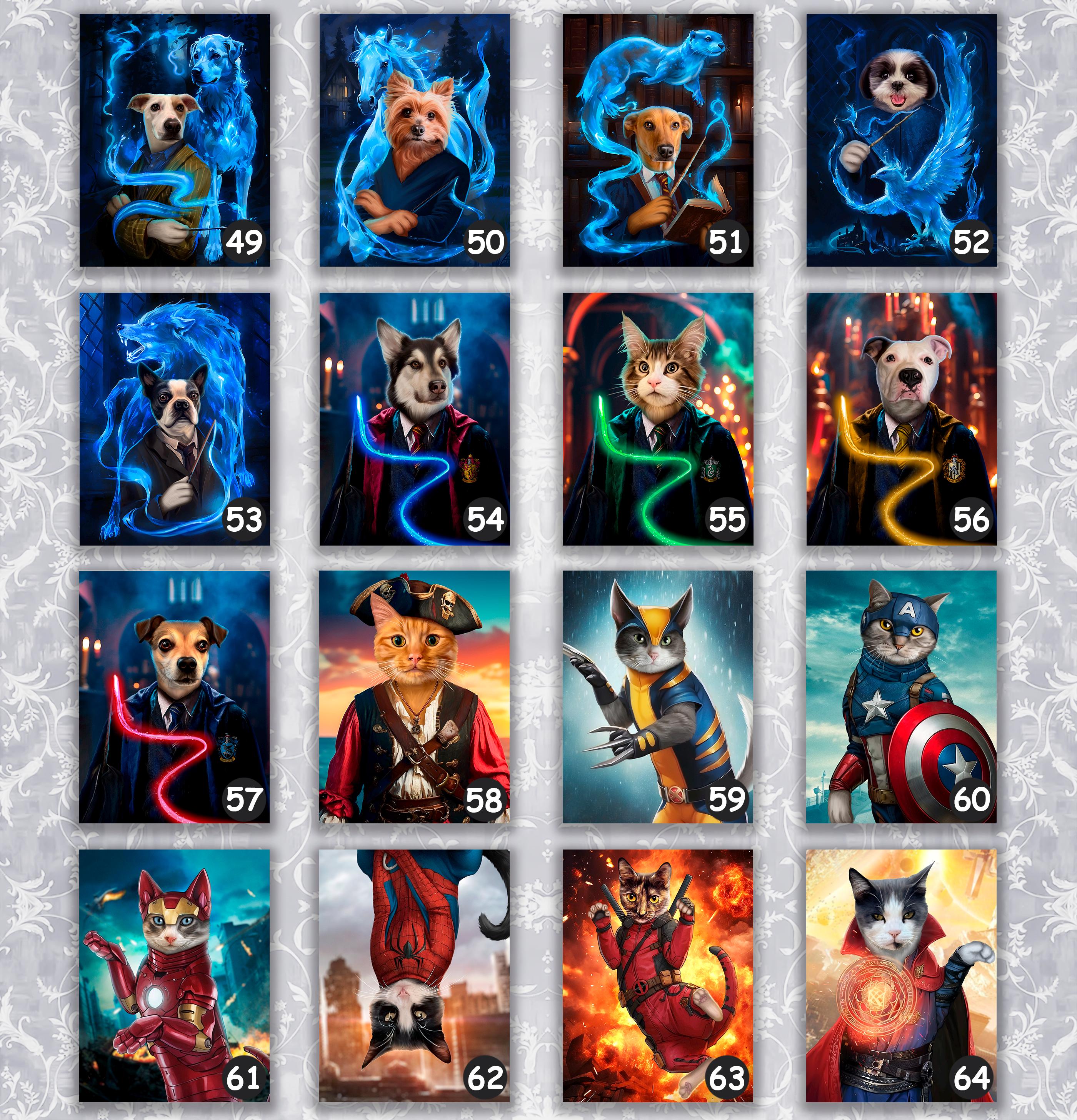 Birthday Gift for Son, Magical Pet Portrait, Custom Pet Wizard, Unique ...