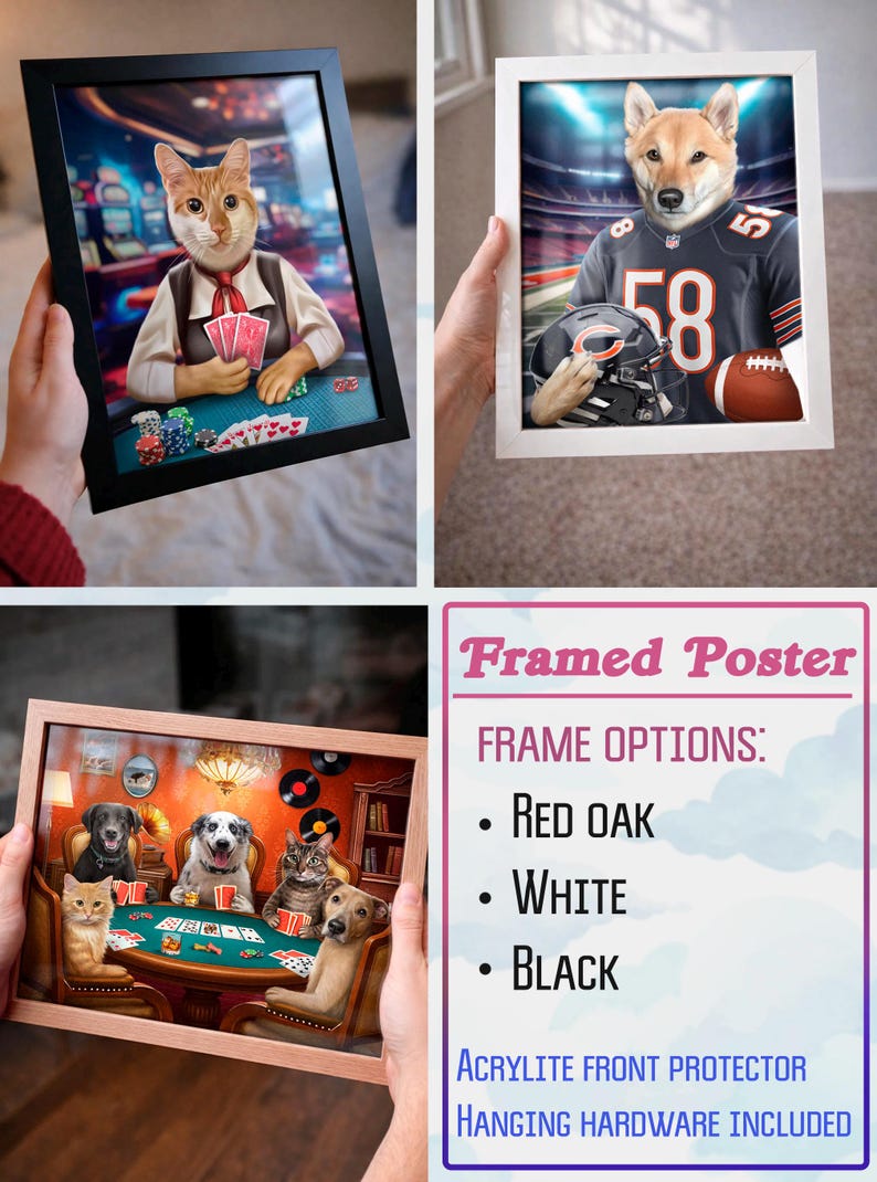 Custom Pet Portrait, Dogs Playing Poker, Pets Playing Blackjack ...