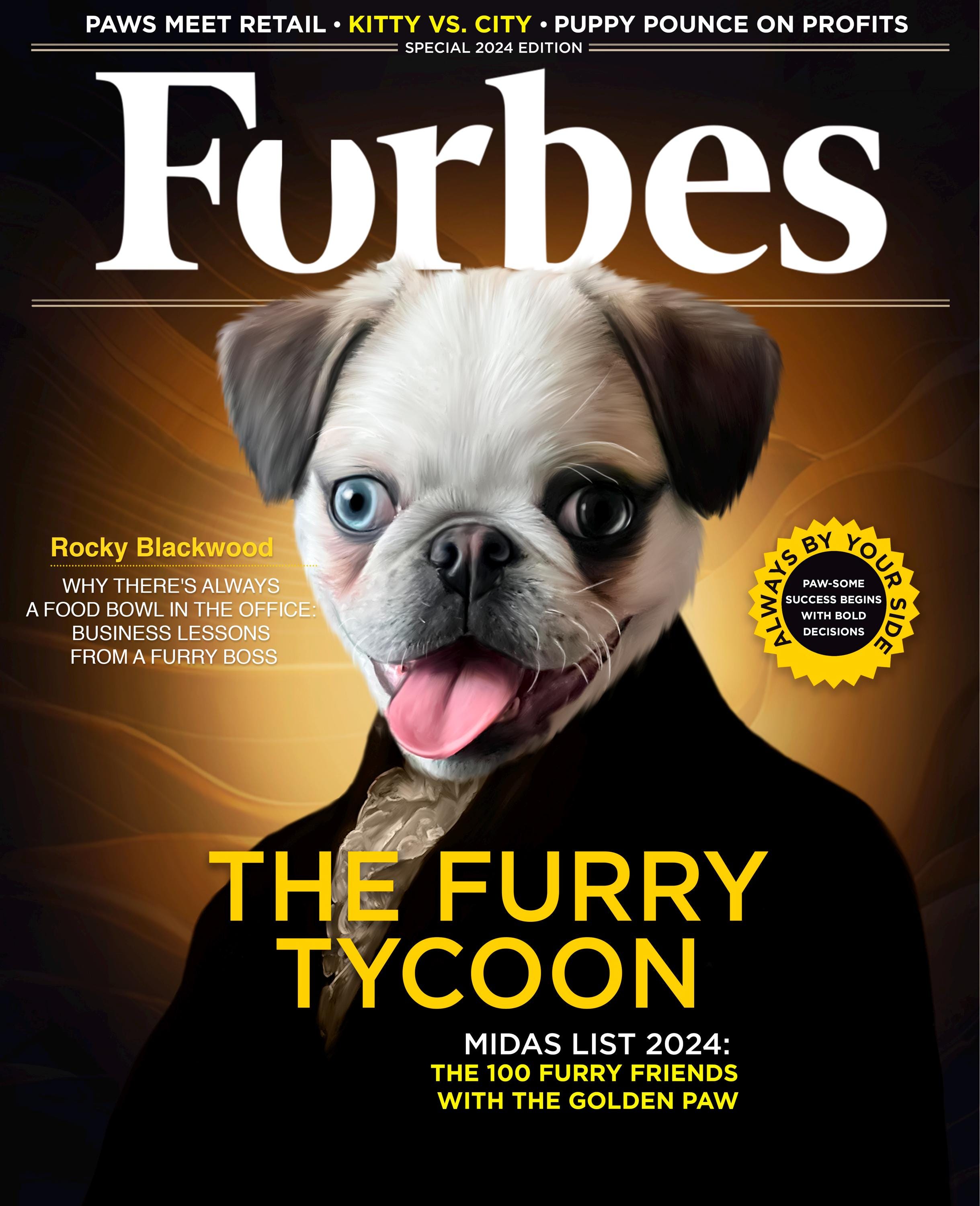 Custom Pet Portrait, Unique Pet Magazine Cover, Personalized Dog in ...