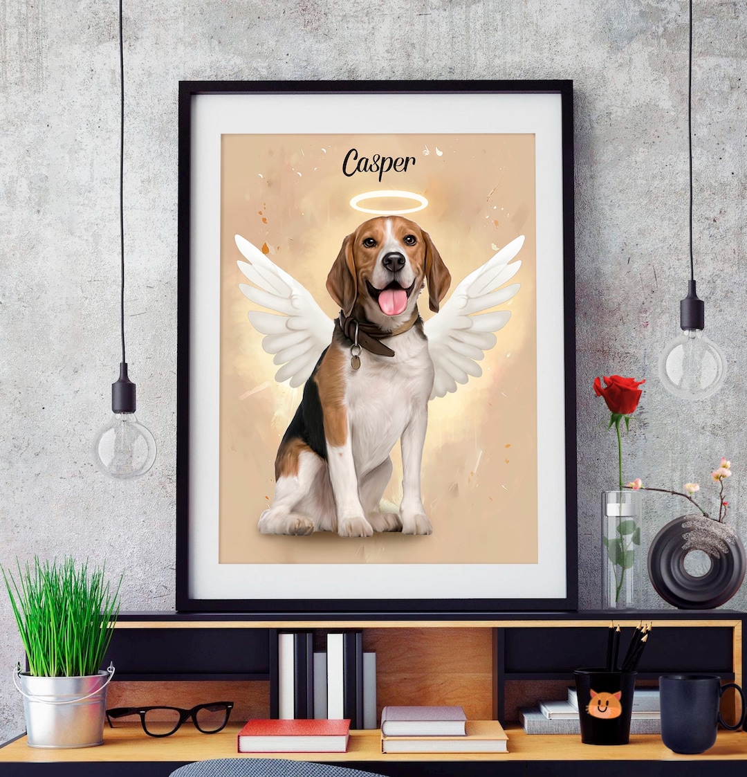 Custom Pet Memorial Portrait, Personalized Pet Loss Gift, Pet ...