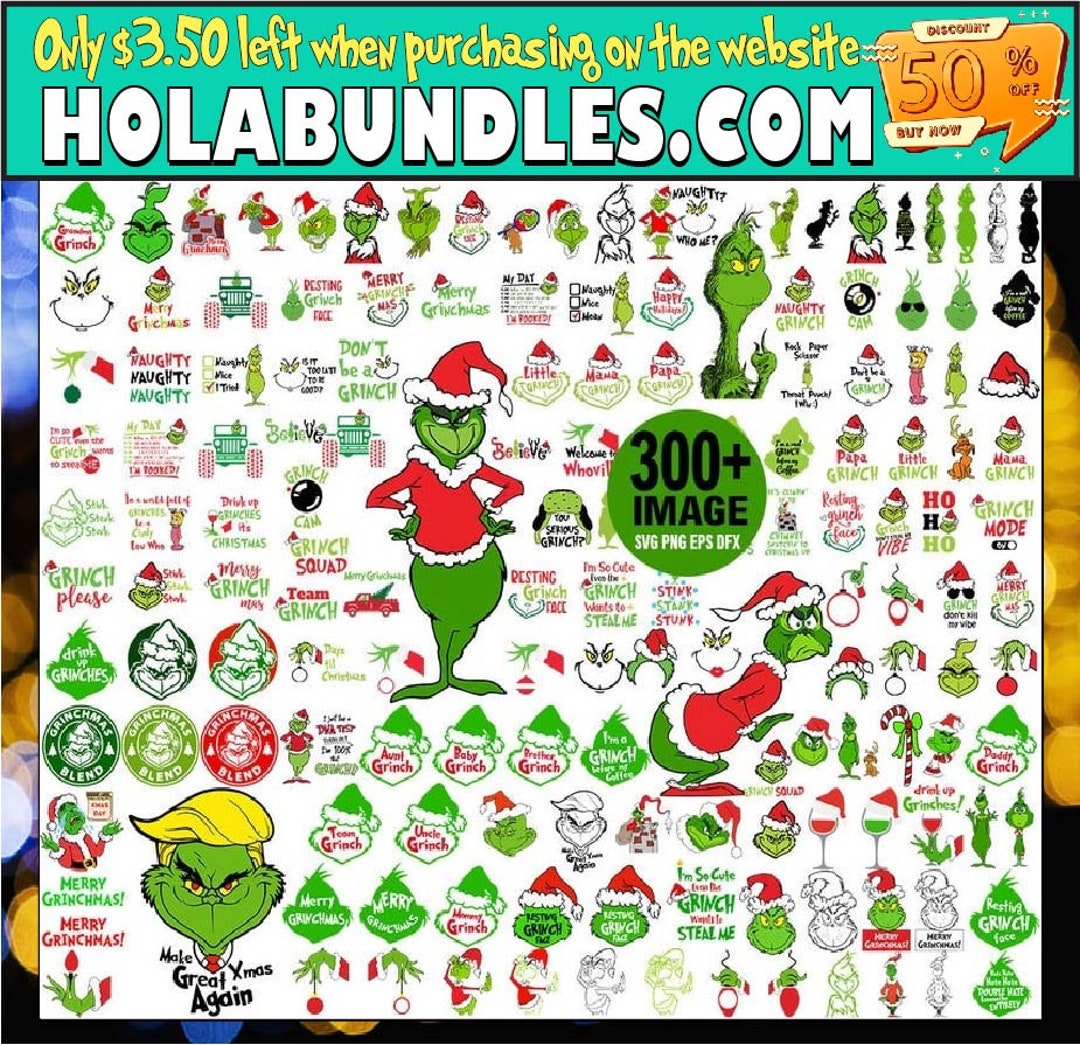 Grinch Svg Grinch Face Svg Grinch Hand Grinch SVG Bundle - Etsy España