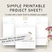 PRINTABLE PROJECT SHEET Pdf A4 and Letter Template With Gantt Chart ...