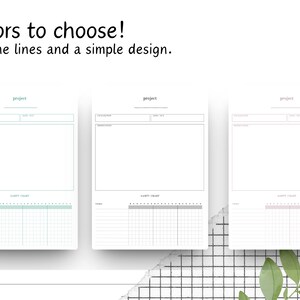 PRINTABLE PROJECT SHEET Pdf A4 and Letter Template With Gantt Chart ...