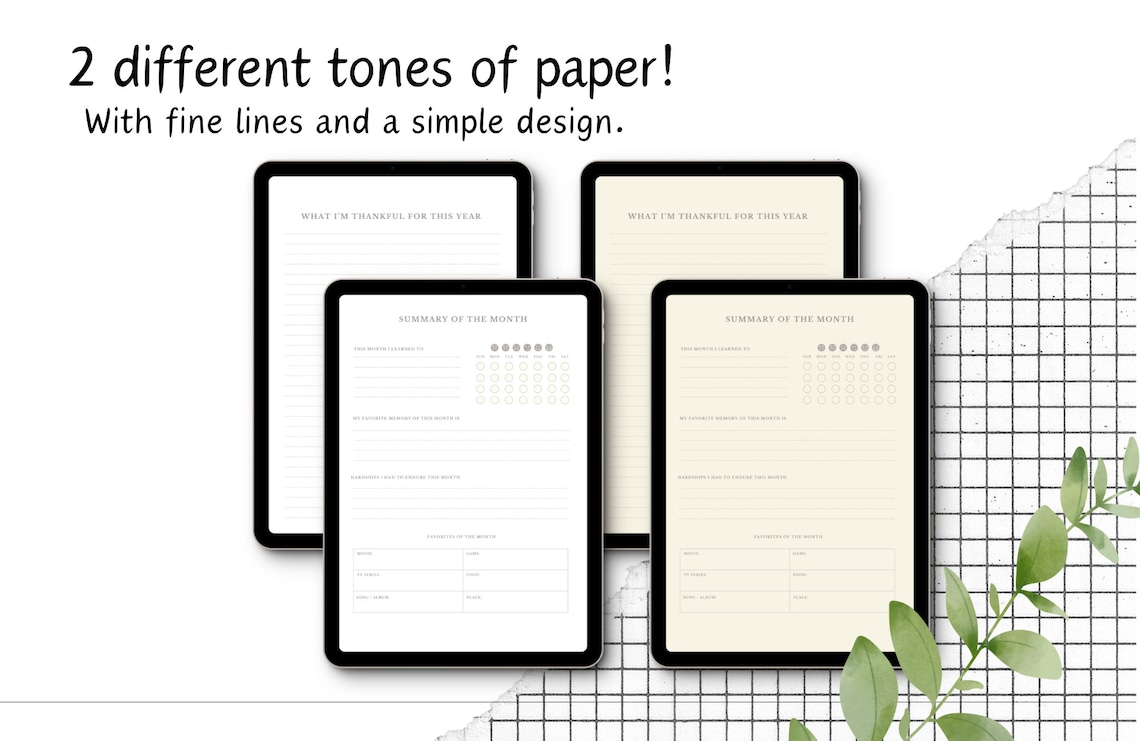 PRINTABLE END OF the Year Gratitude Journal, End of the Month, End of ...