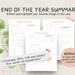 PRINTABLE PDF Year in Review, Summary of the Year, Reflections of the ...