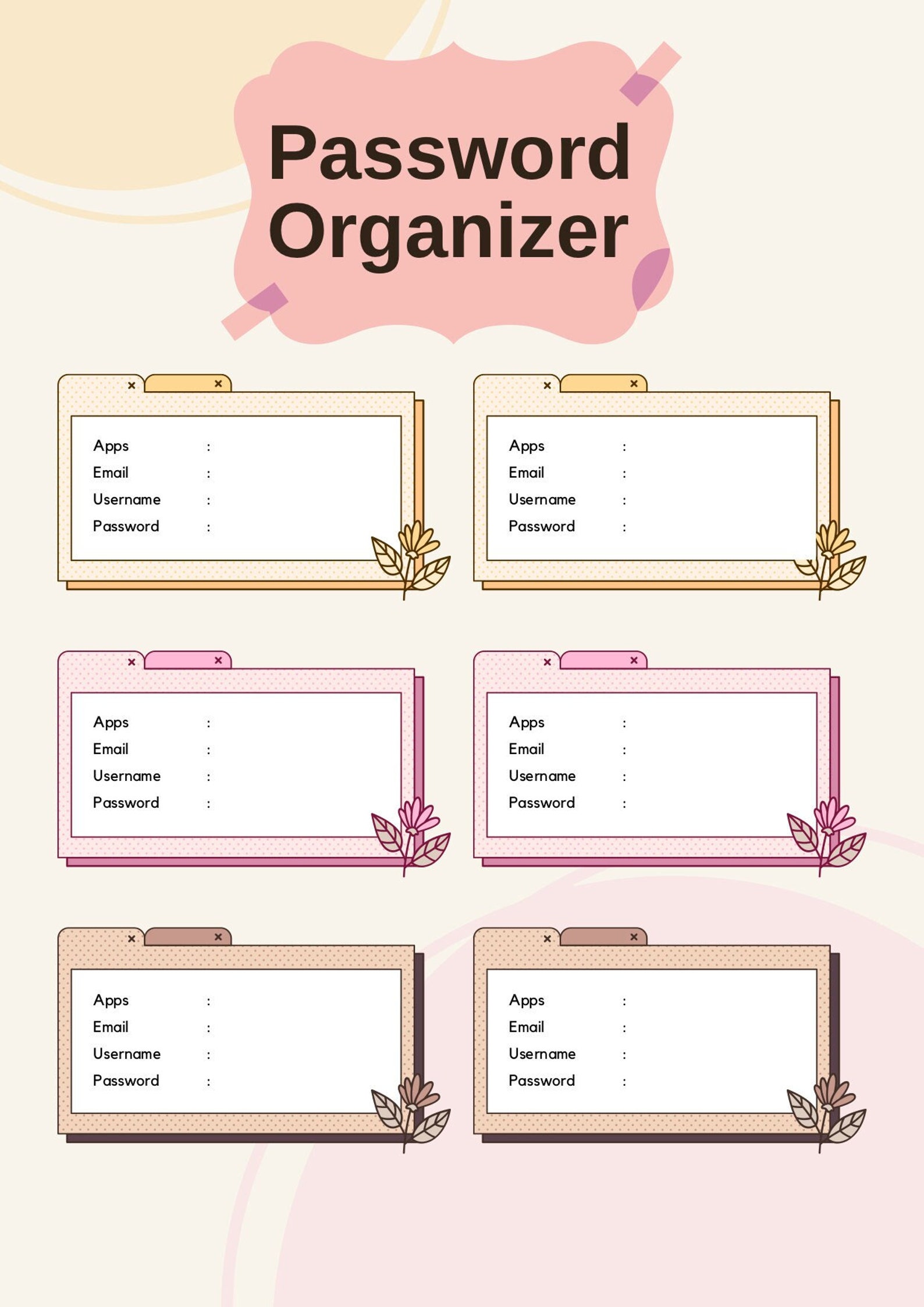Password Organizer Printable I Save Your Passwords - Etsy