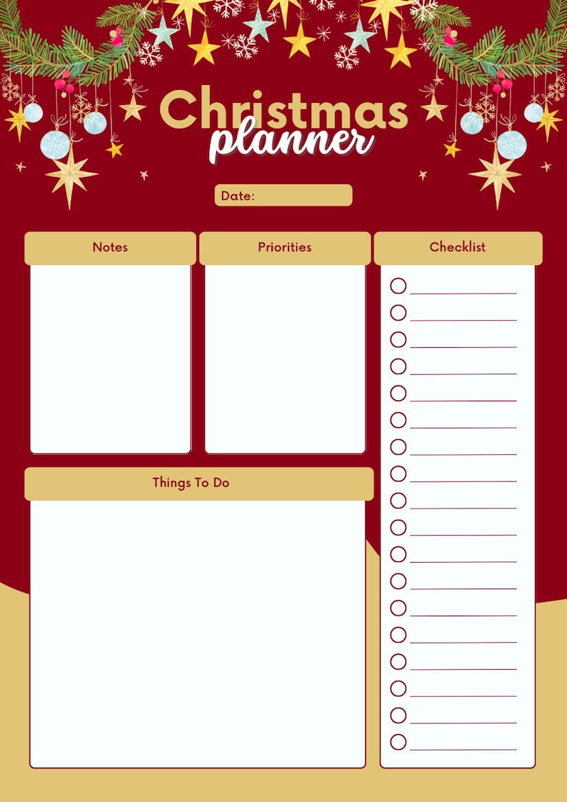 Christmas Printable Planner I Checklist Christmas - Etsy
