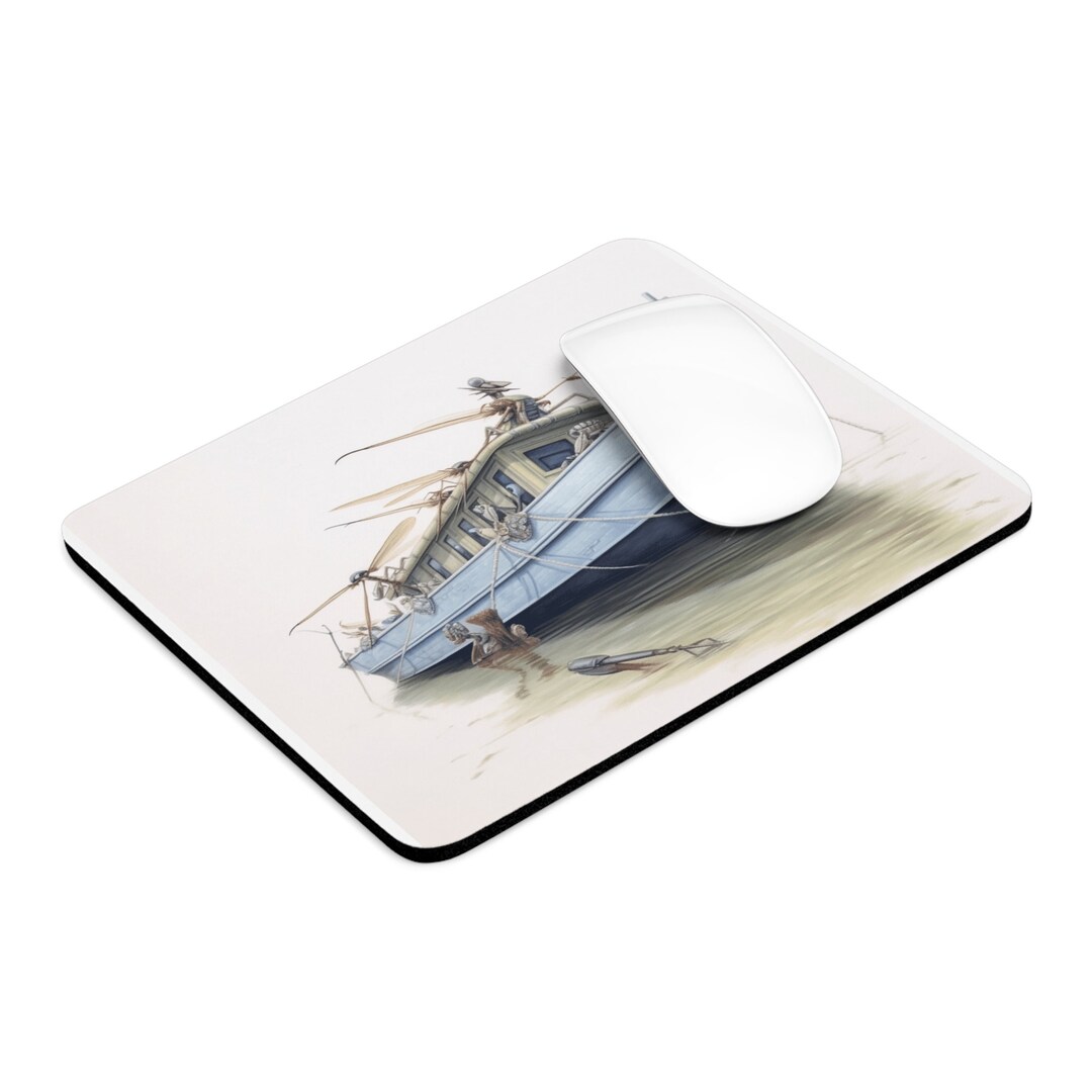 Pretty Blue Boat Image Mousepad - Etsy
