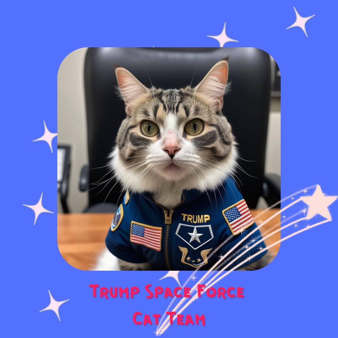 Trump Space Force Cats AI Images - Make America Great Again - Digital ...
