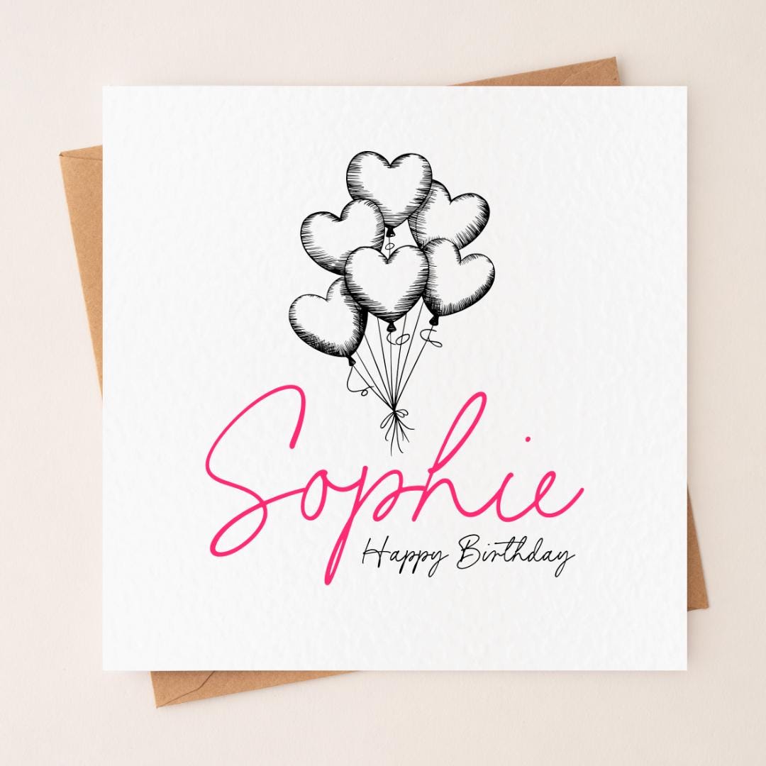 Personalised Birthday Card, Custom Age Birthday Card, Happy Birthday ...