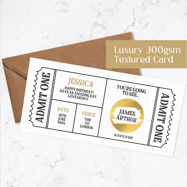 Concert Ticket Scratch and Reveal Card - Etsy