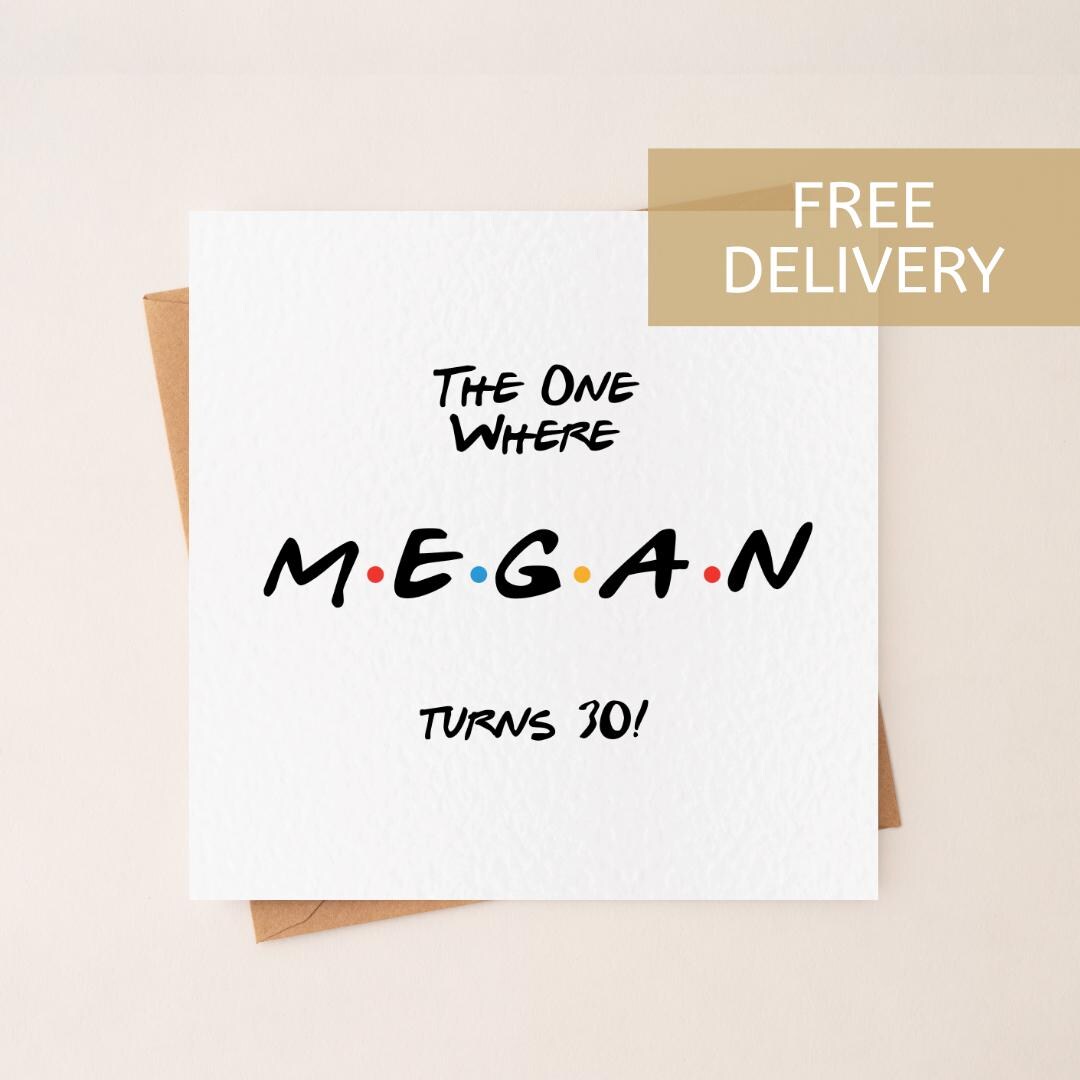 Friend TV Show Themed Birthday Card, Personalised Birthday Card, Any ...