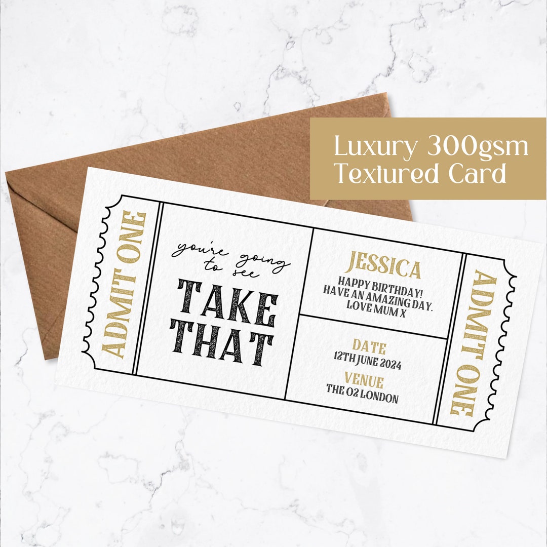 Personalised Concert Ticket | Birthday Reveal Gift | Admit One Ticket ...