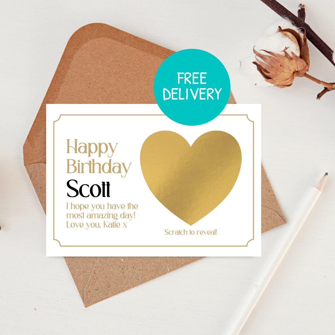 Personalised Birthday Scratch Card Birthday Gift Anniversary Scratch ...