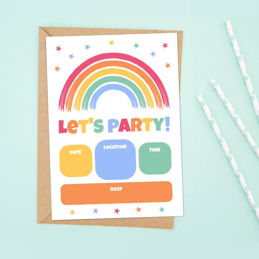 Kids Birthday Party Invitation Template Downloadable Party Invite Boys ...