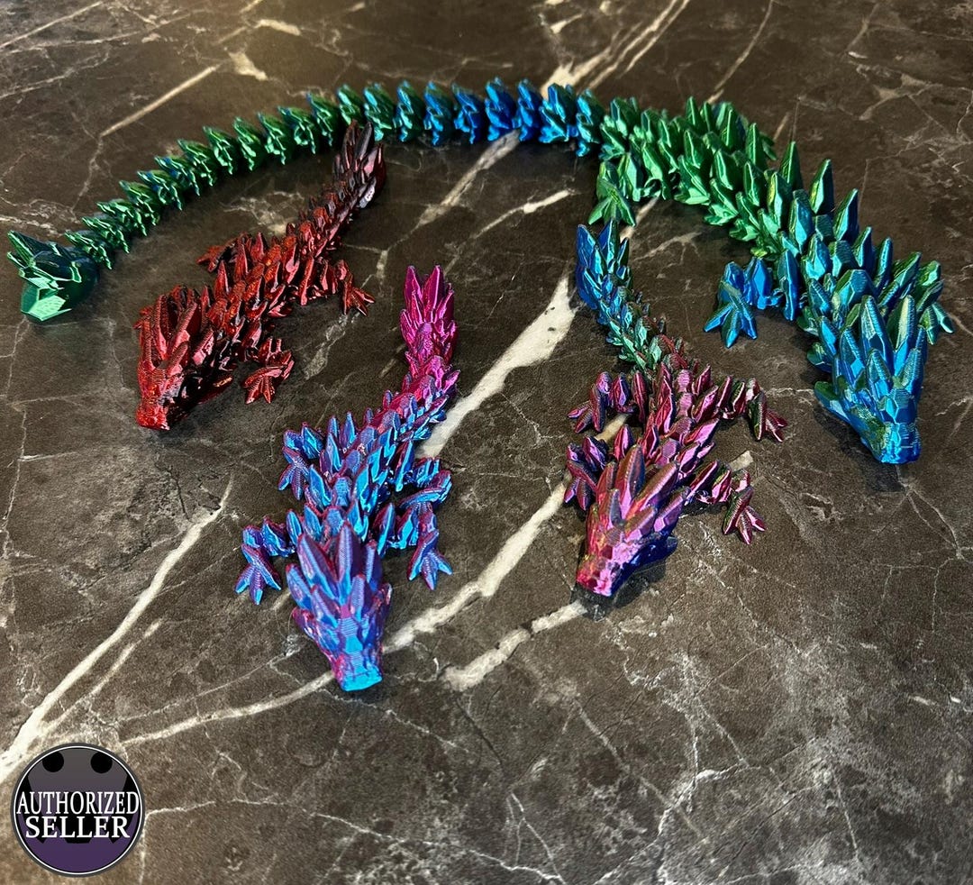 Movable Crystal Gemstone Linked Dragon 3D Printed Crystal Dragon - Etsy