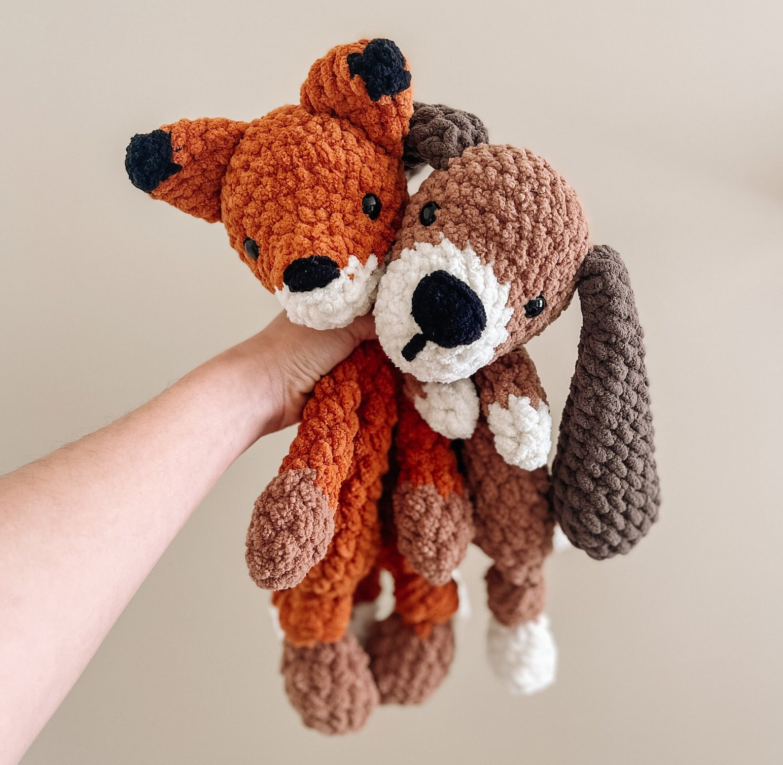 Made to Order | Sibling/best Friends Snuggler, Fox & Hound Dog, Lovey ...