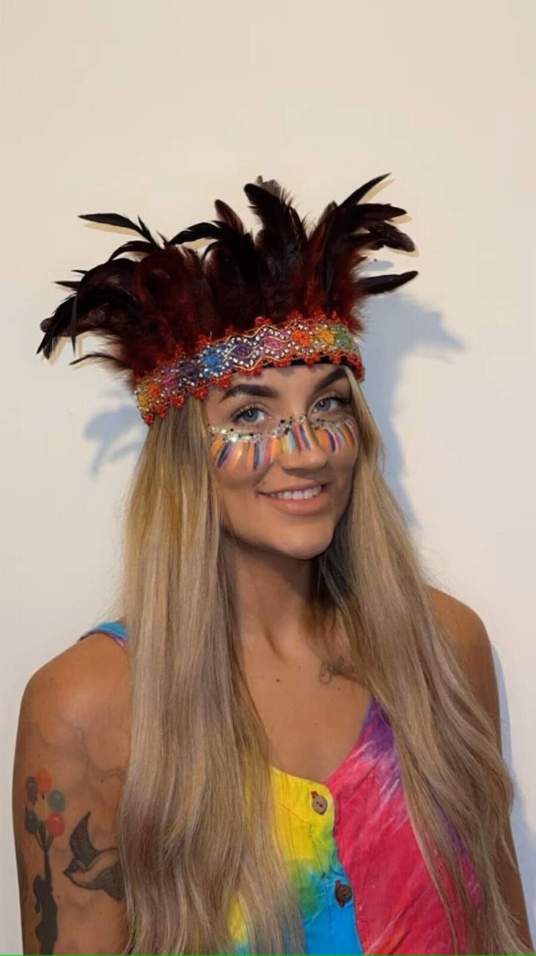 Red Feather Crown, Headdress, Headband - Etsy