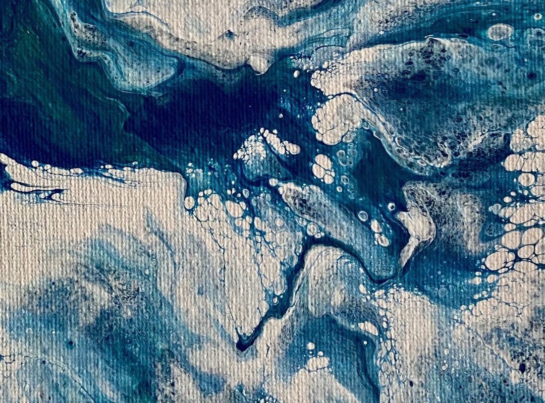 8" X 10" "wave Breaks" Acrylic Abstract Pour - Etsy