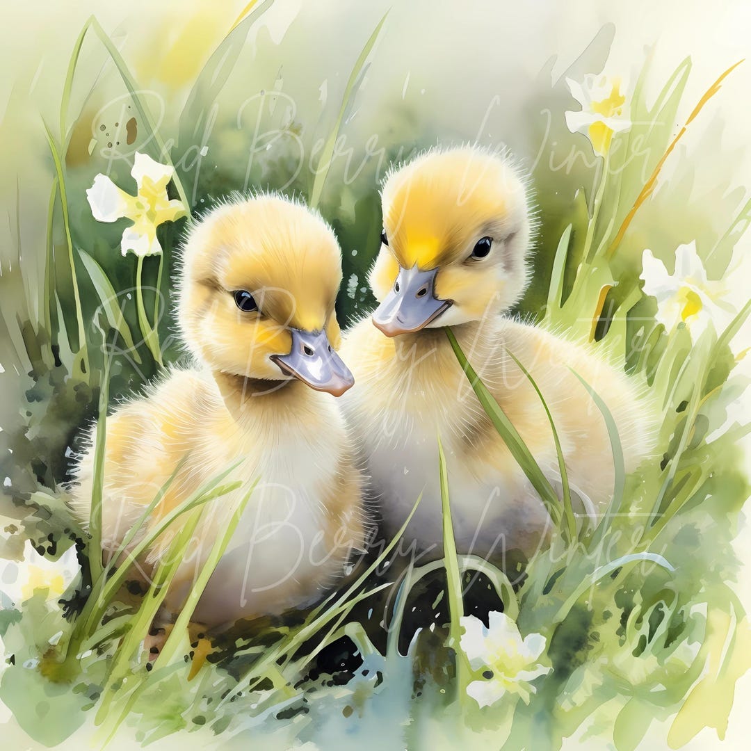 Duckling Printable Clipart- 10 High Quality Jpeg’s - Adorable Spring ...