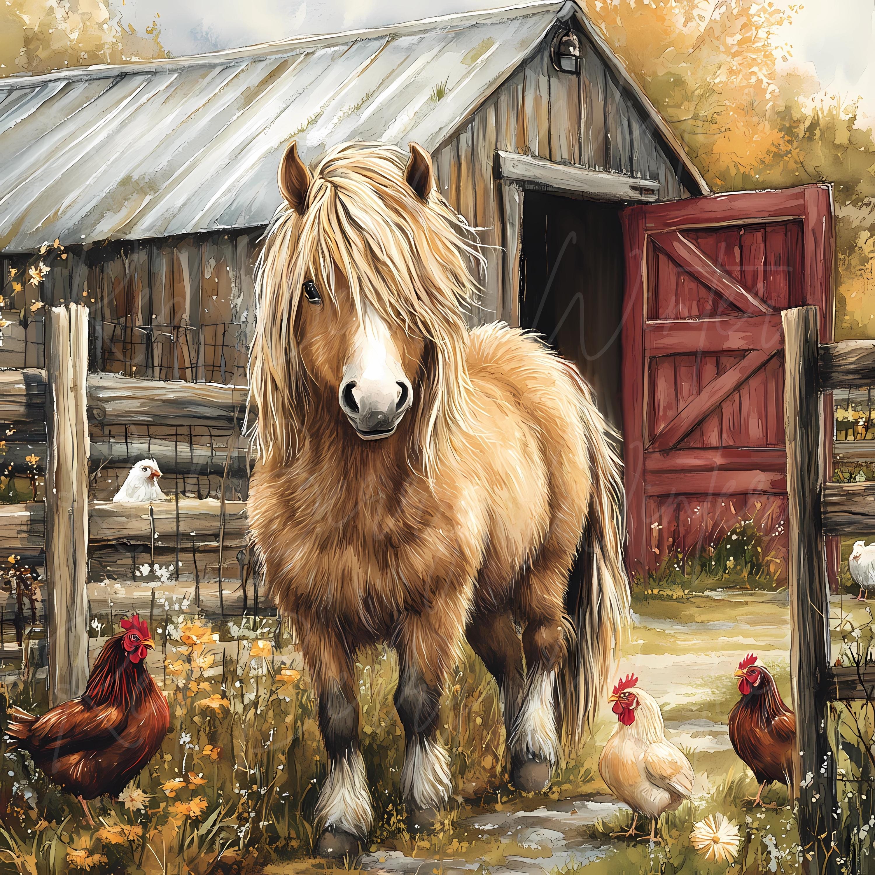 10 Highland Pony Clipart Bundle, High Quality Jpeg, Farmhouse Pony ...