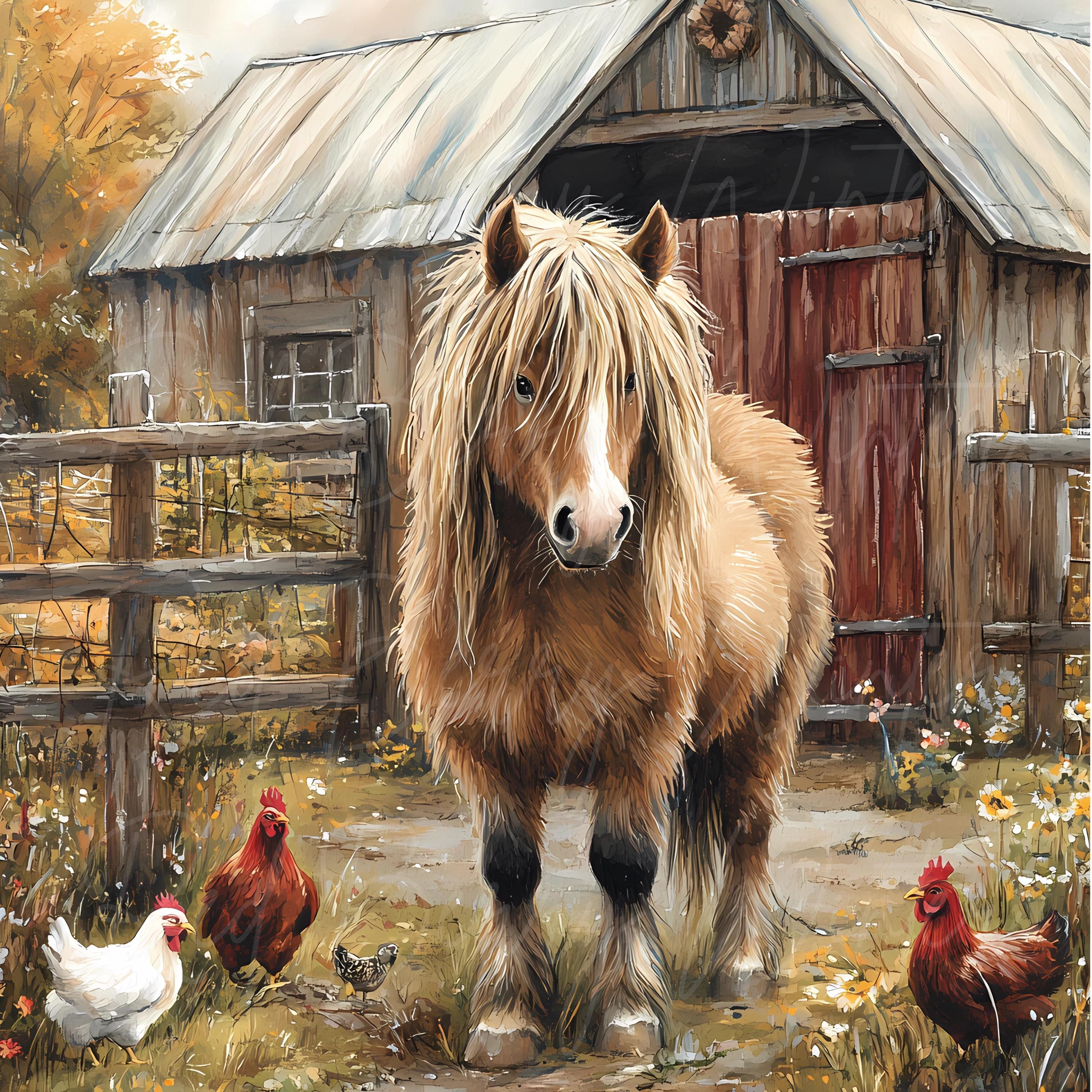 10 Highland Pony Clipart Bundle, High Quality Jpeg, Farmhouse Pony ...