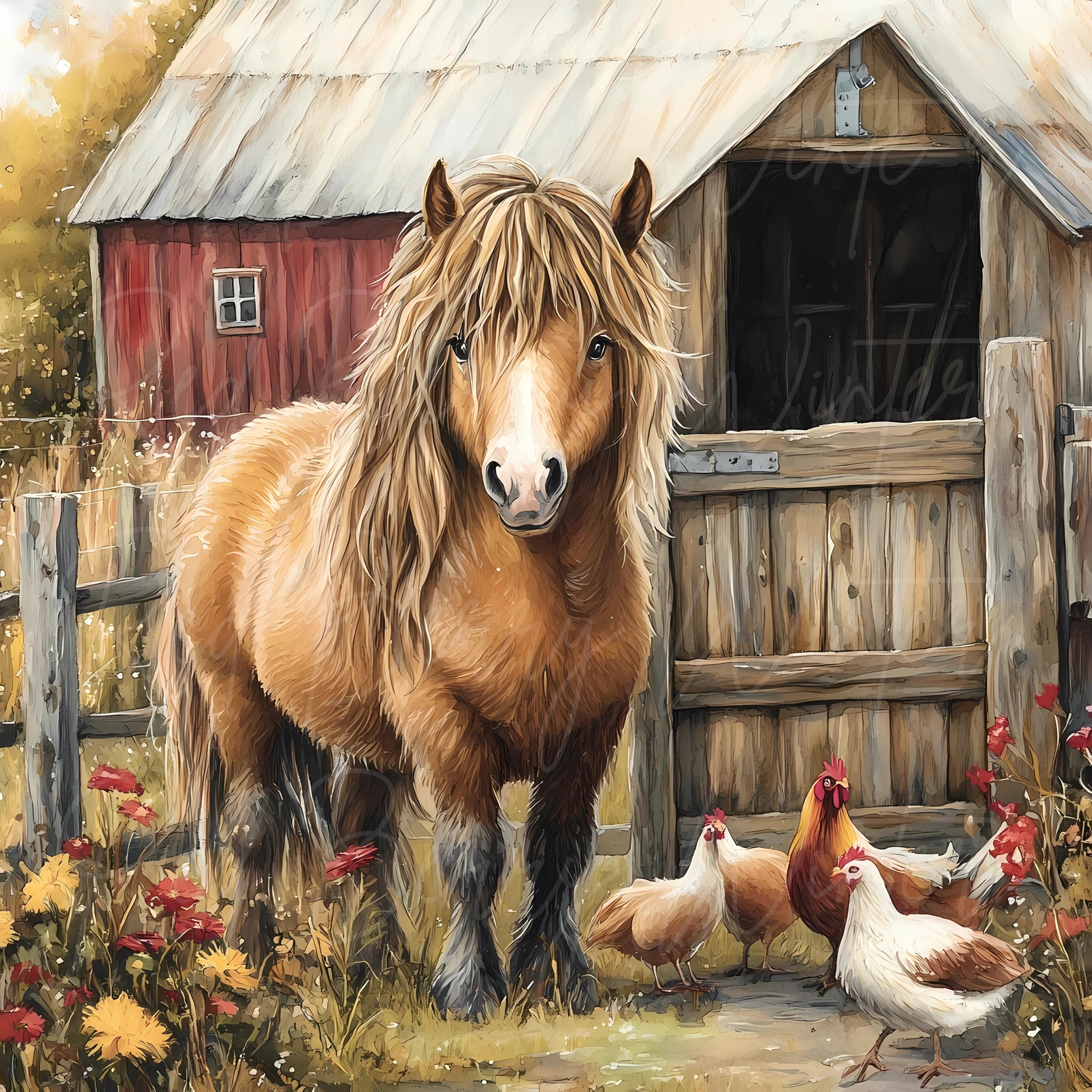 10 Highland Pony Clipart Bundle, High Quality Jpeg, Farmhouse Pony ...