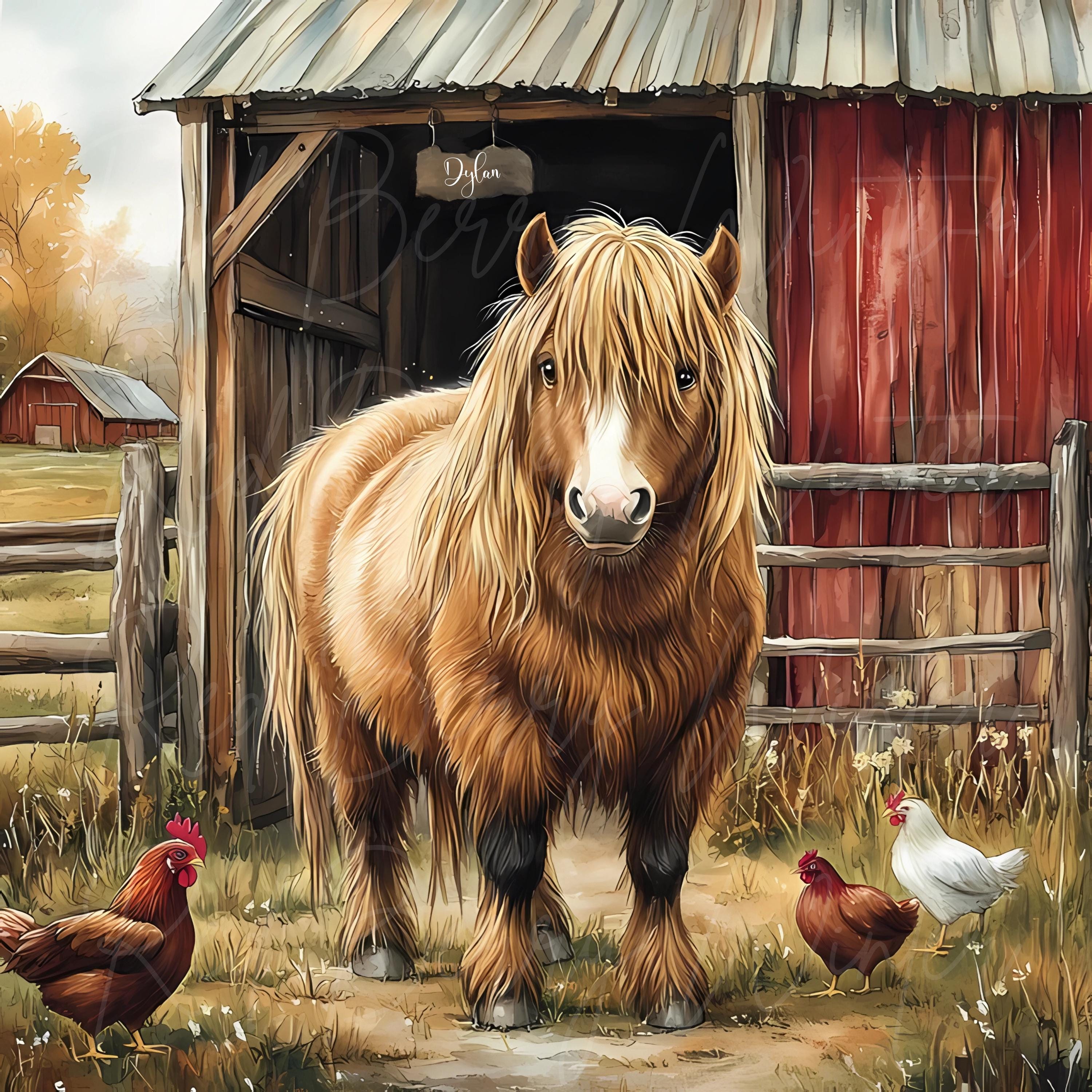 10 Highland Pony Clipart Bundle, High Quality Jpeg, Farmhouse Pony ...