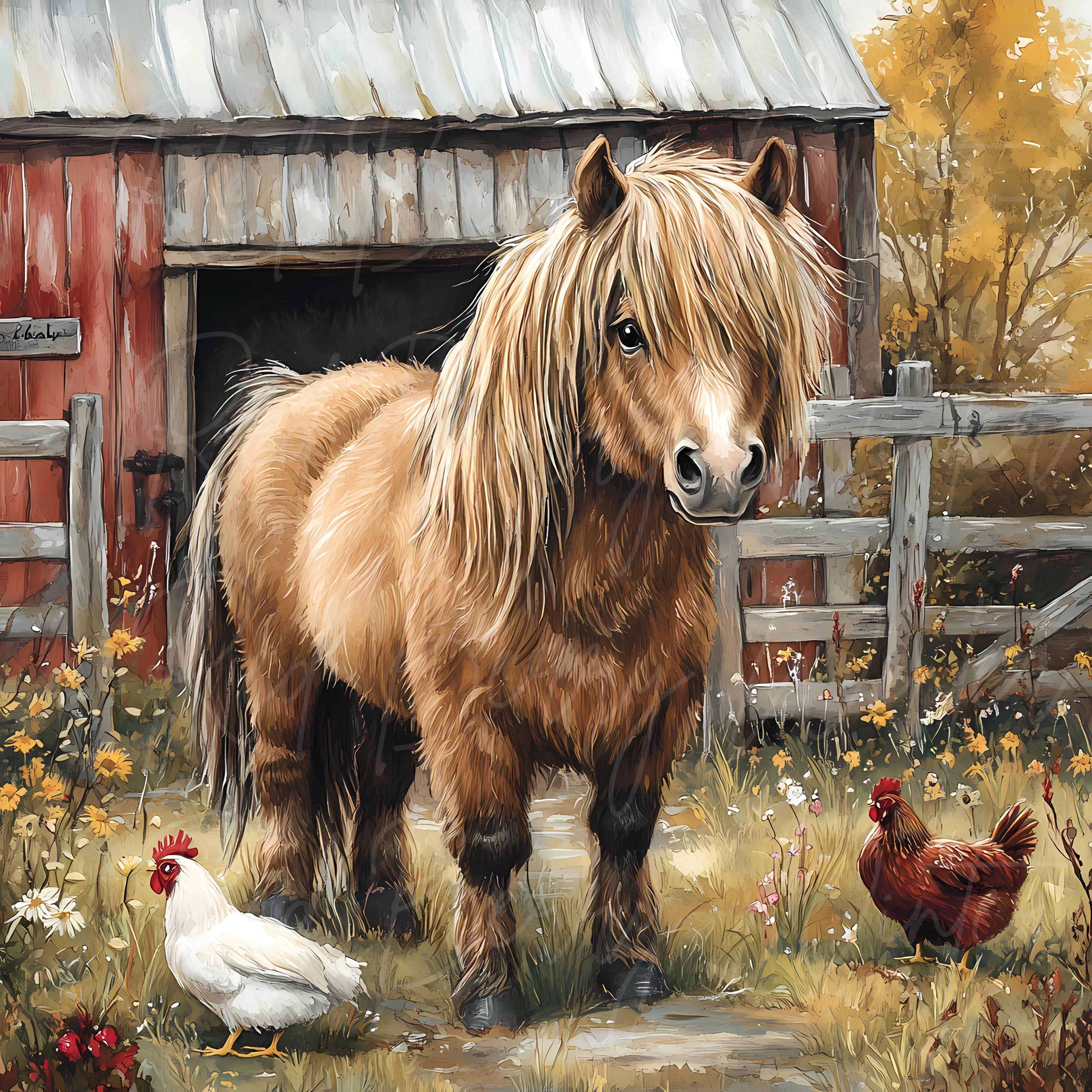 10 Highland Pony Clipart Bundle, High Quality Jpeg, Farmhouse Pony ...