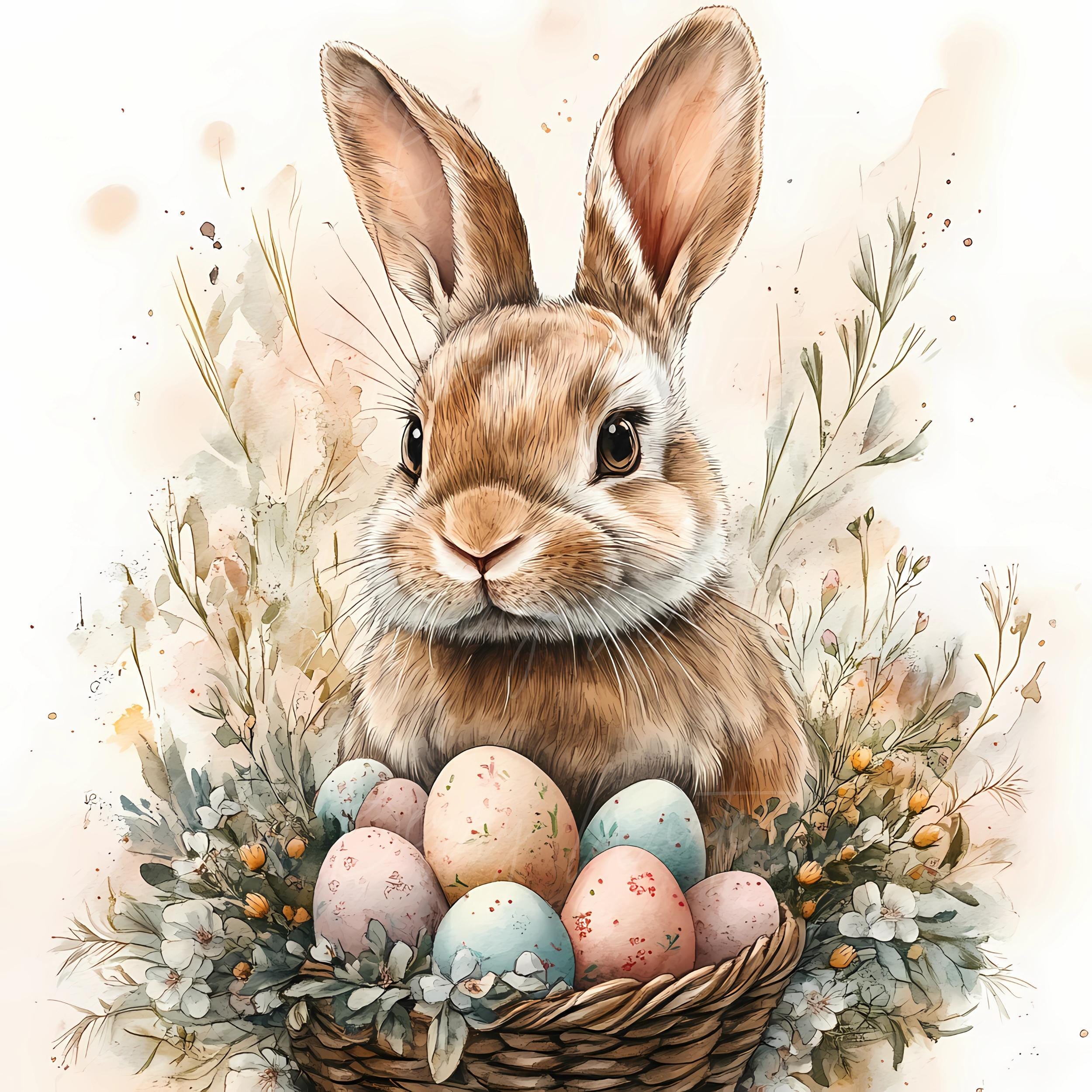 10 Spring Rabbits Printable Clipart | Digital Download Jpeg Images ...