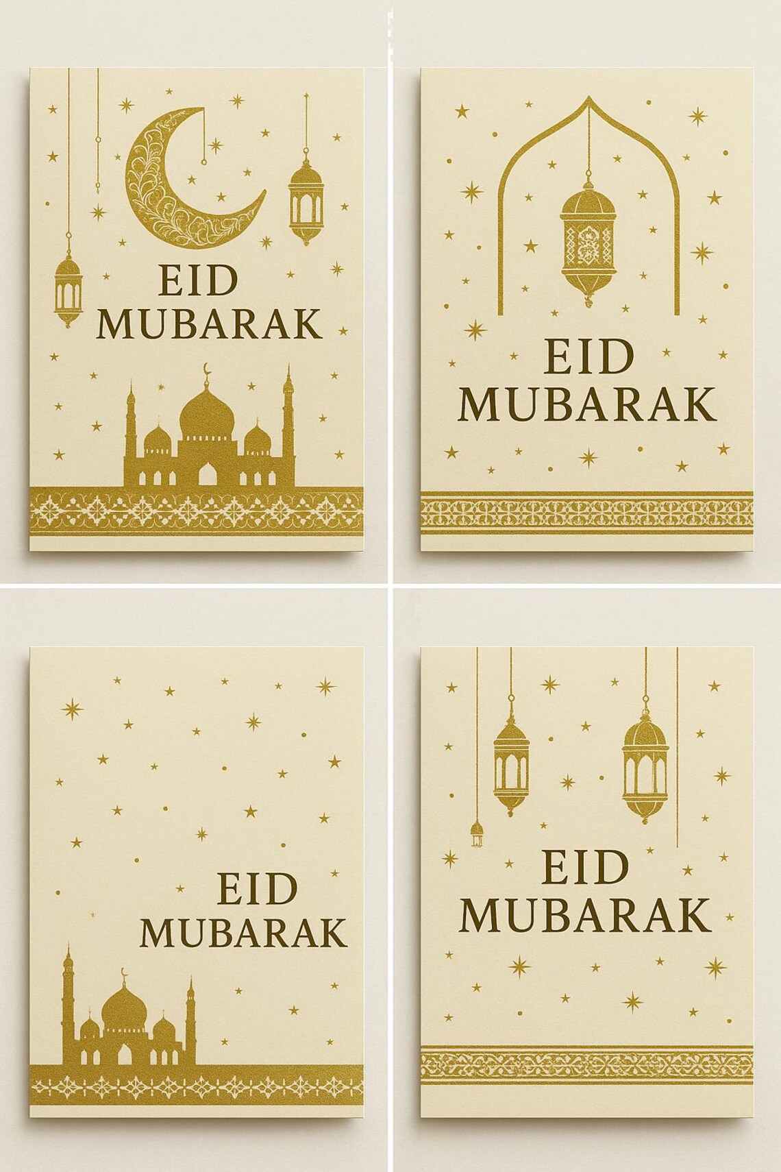 Elegant Eid-ul-azha Greeting Card Set – Eid Mubarak Islamic Festival ...