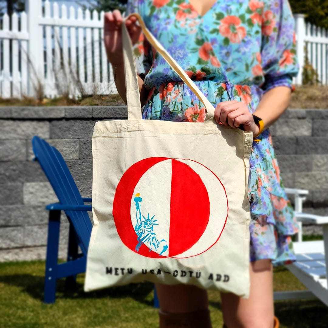 Hand-painted METU Liberty Canvas Tote Bag: DIY Kit & Alumni Gift - Etsy