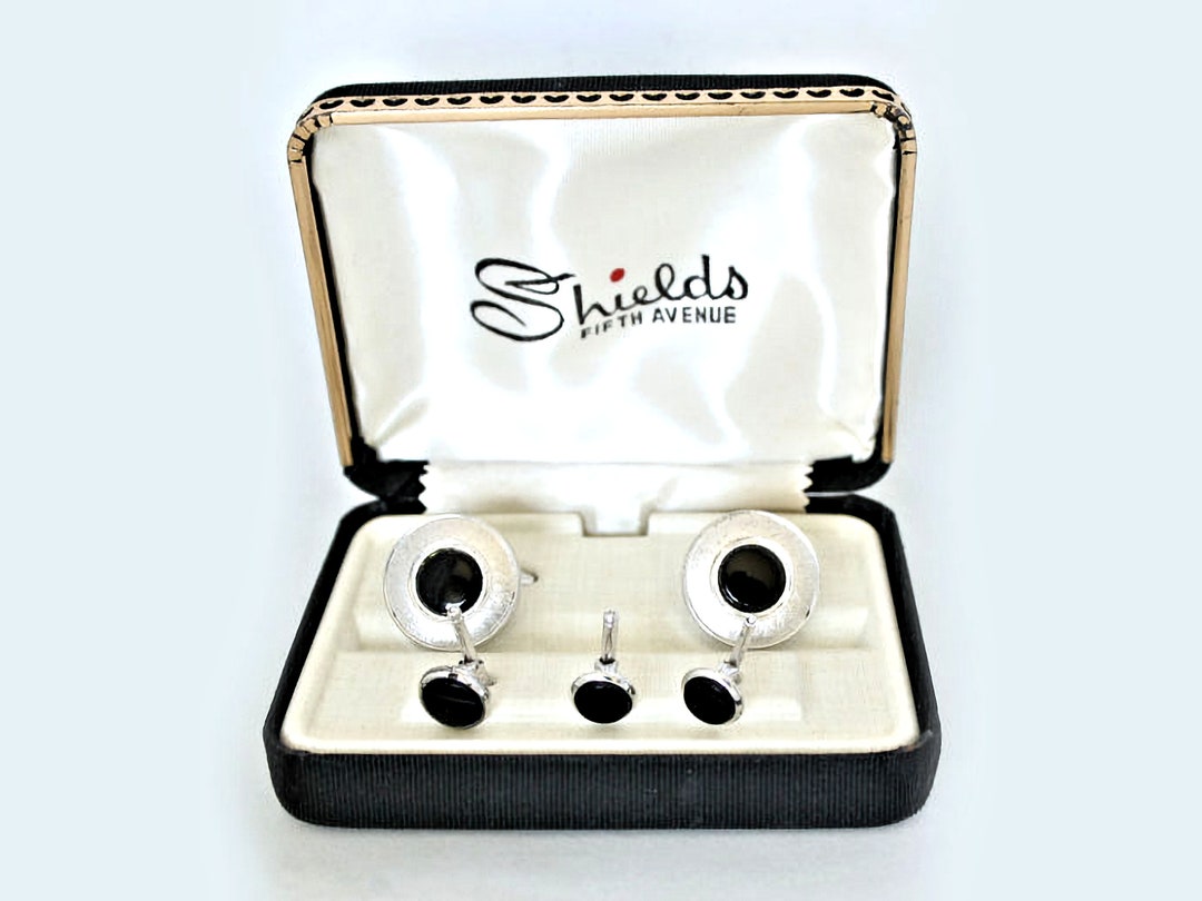 Shields Fifth Avenue Cufflink & Stud Set in Original Box - Etsy