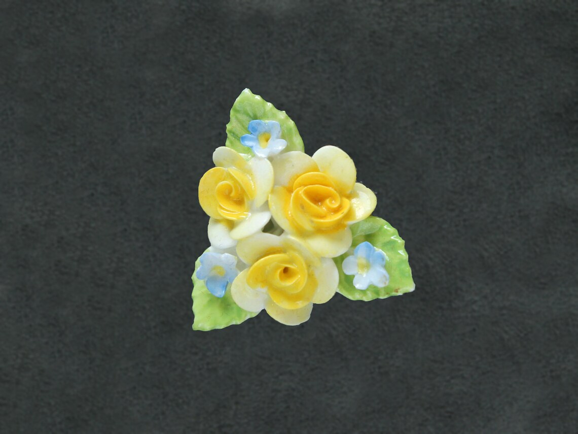 Coalport English Bone China Flower Brooch - Etsy