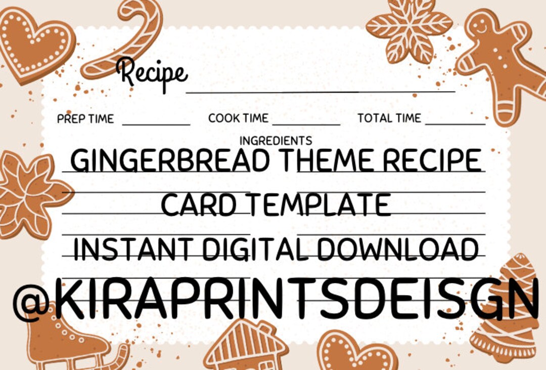 Süße Lebkuchen Rezept Karten Vorlage Digitaler Download - Etsy.de