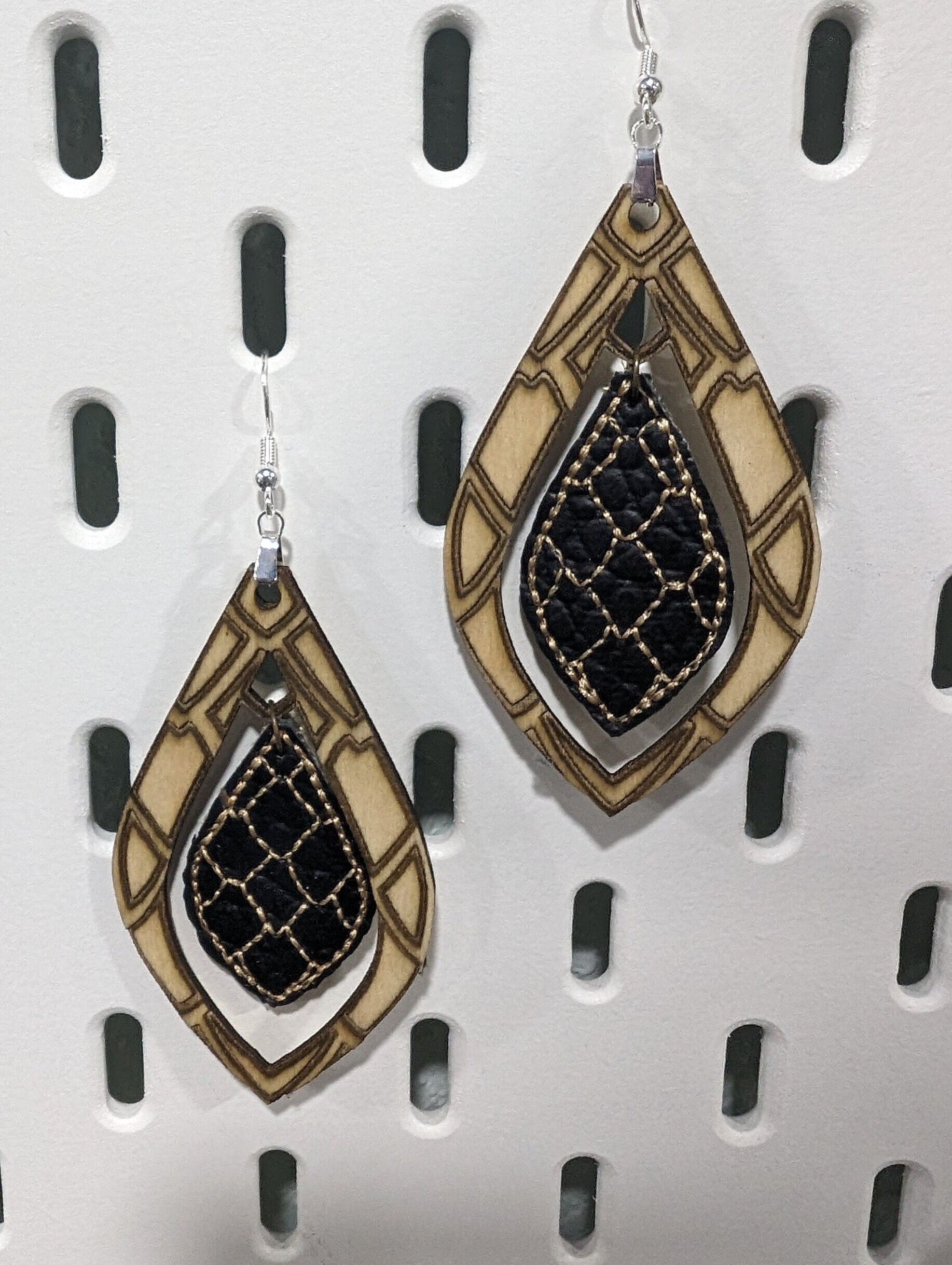 Dragon Scale Laser Cut and Embroidered Statement Earrings - Etsy