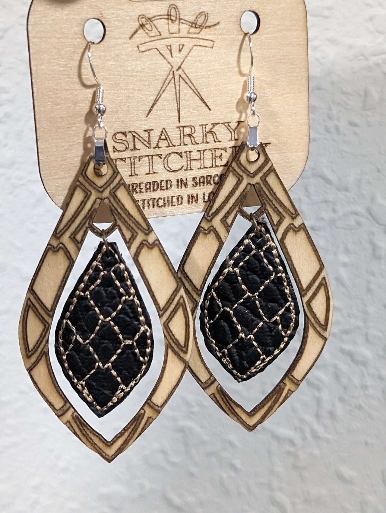 Dragon Scale Laser Cut and Embroidered Statement Earrings - Etsy