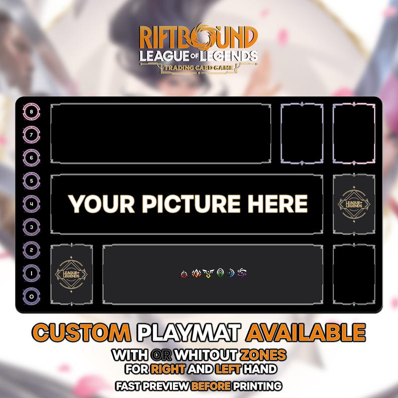 Custom Playmat RIFTBOUND TCG League of Legends | 24x14inches(60x35cm ...