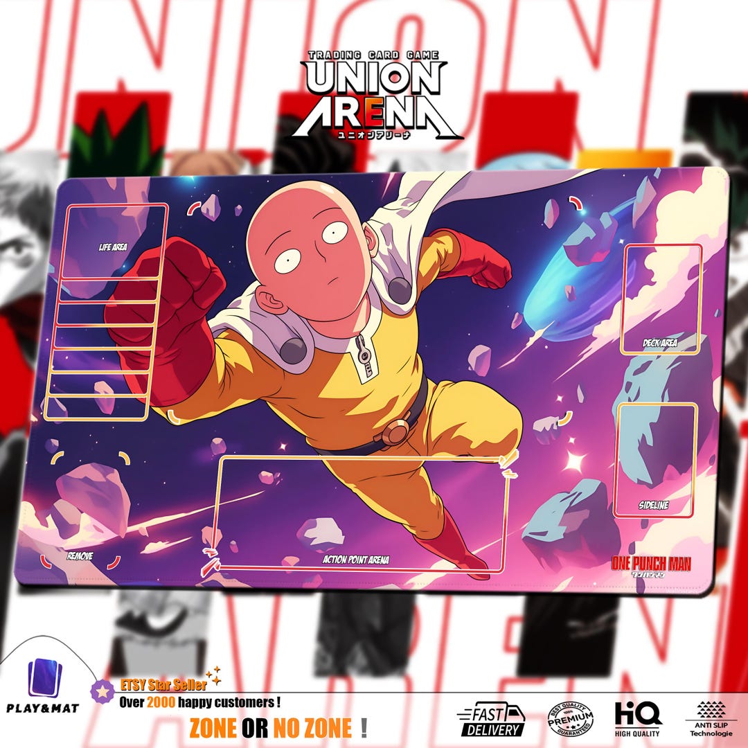 One Punch Man | Playmat TCG for Union ARENA TCG (with or Whitout Zones ...