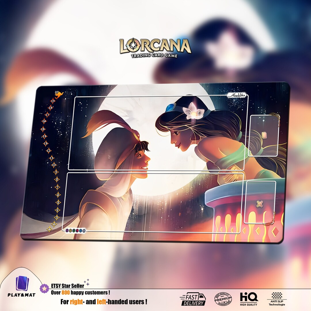 Aladdin & Jasmine Playmat for Disney Lorcana – Custom TCG Mat ...