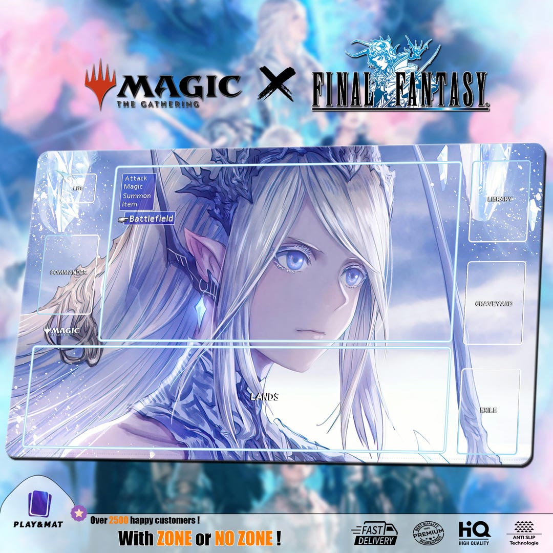 Shiva Anime - MTG X FF Playmat/deskmat | Universes Beyond TCG Mat 24x14 ...