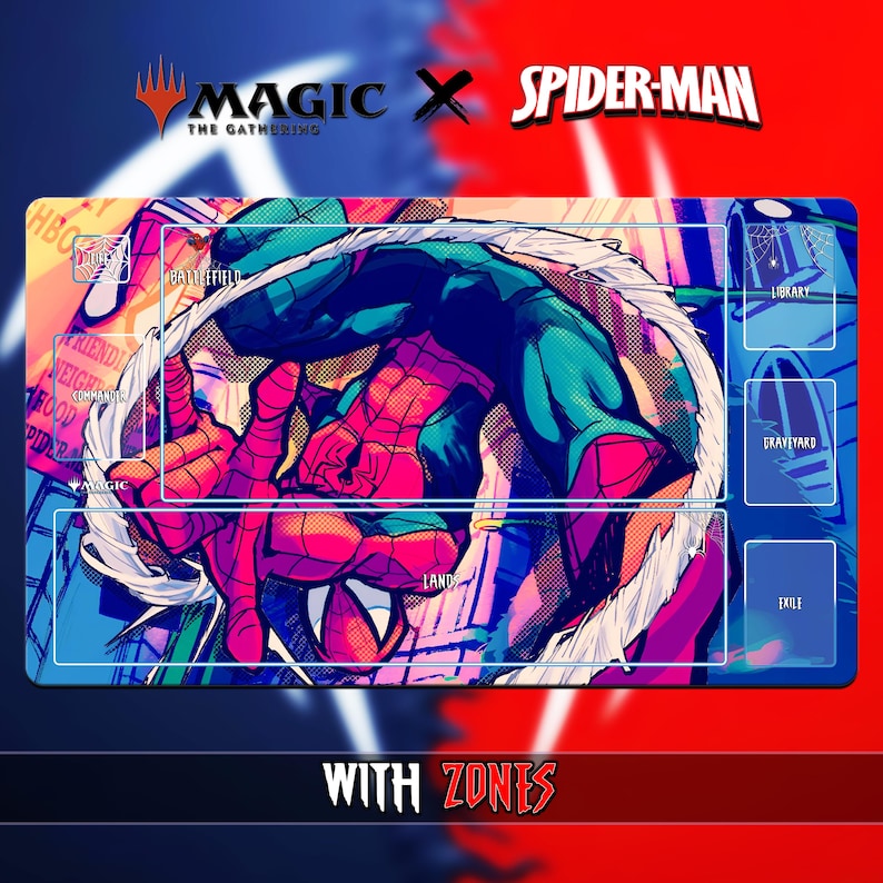 Spiderman - MTG X SPIDERMAN Playmat/deskmat | Universes Beyond TCG Mat ...