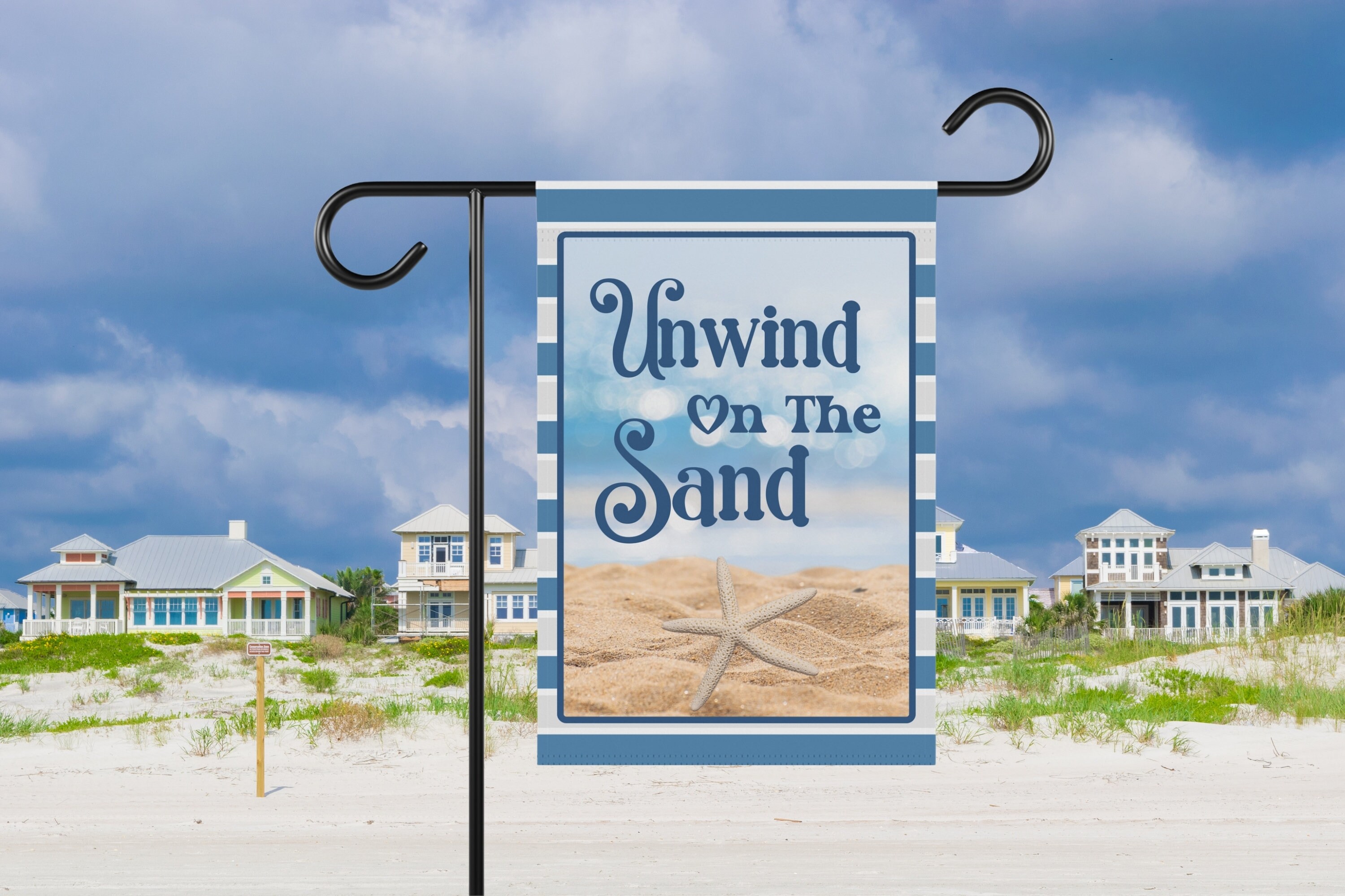 Summer Garden Flag, Beach Lover Flag, Lawn Sign, Yard Flag, Unwind on ...