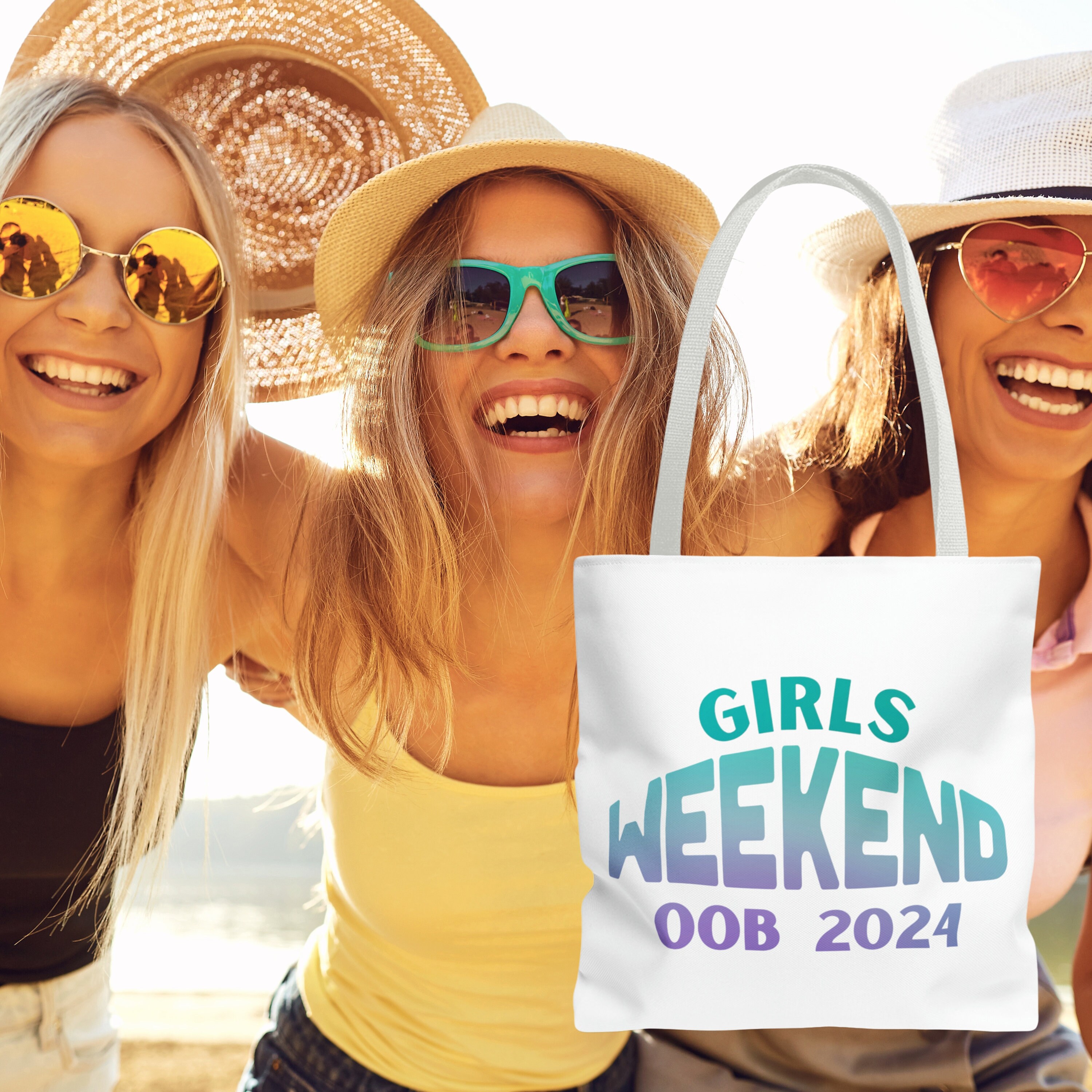 Girls Weekend Tote Bag, 3 Size Options Tote Bag, Black or White Handles ...