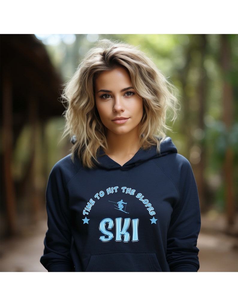 Skiing Hoodie: Cozy Cotton-blend Ski Trip Sweatshirt - Etsy