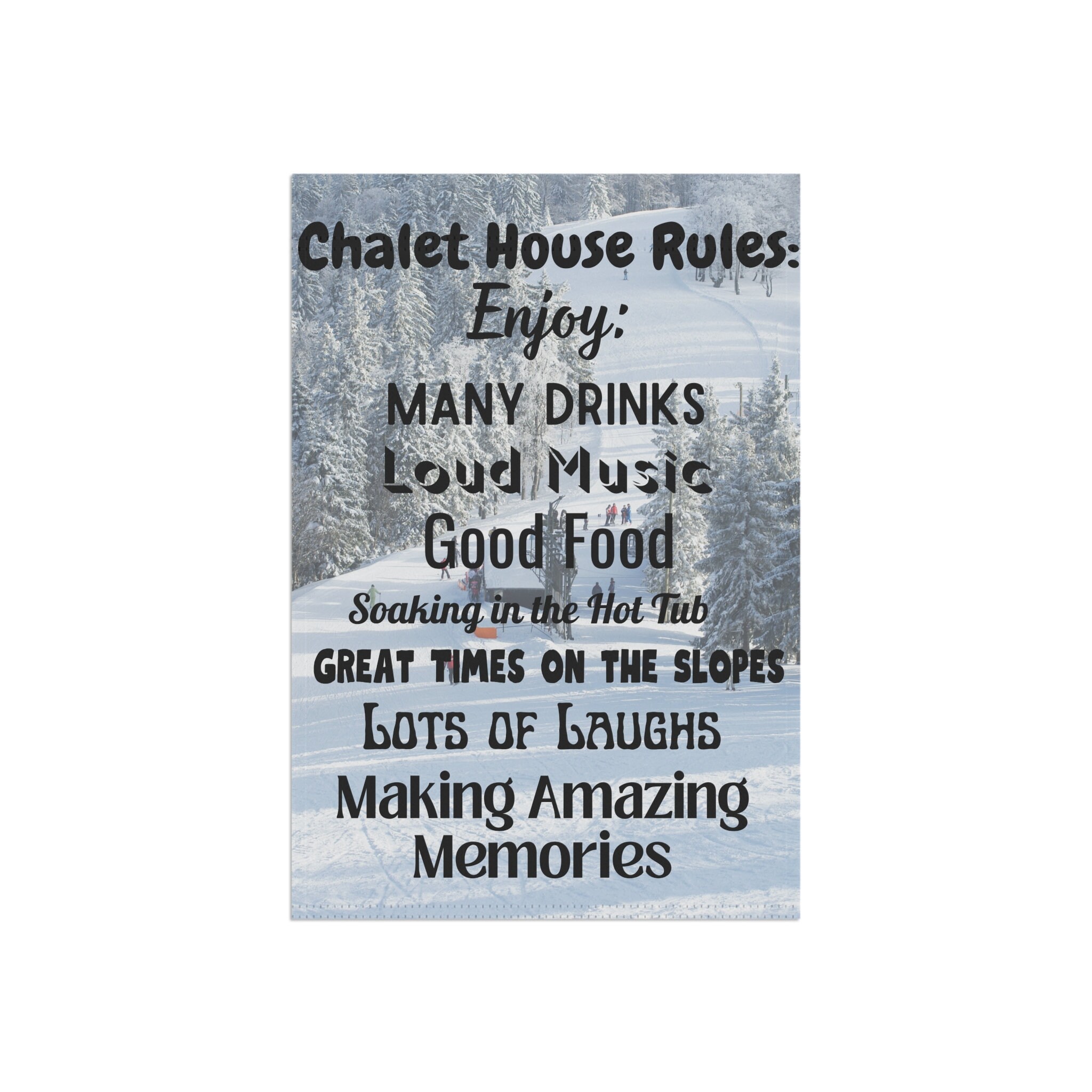 Chalet Flag, Chalet House Rules Sign, Skitrip Gift, Friends ...